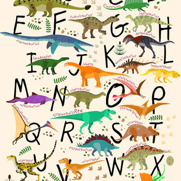 Dinosaur Alphabet Chart Wall art | Elephant Stock