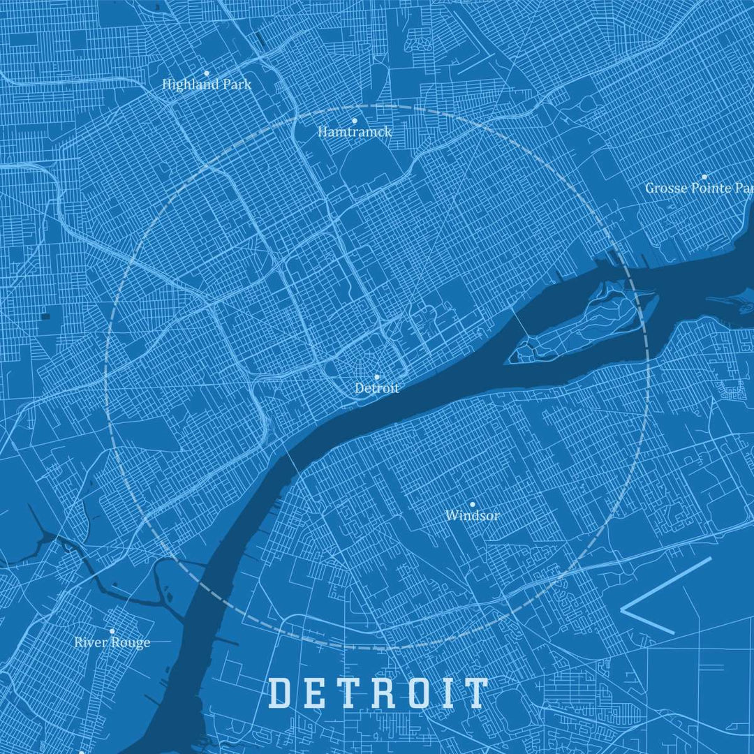 Detroit Grid Map Wall art | Elephant Stock