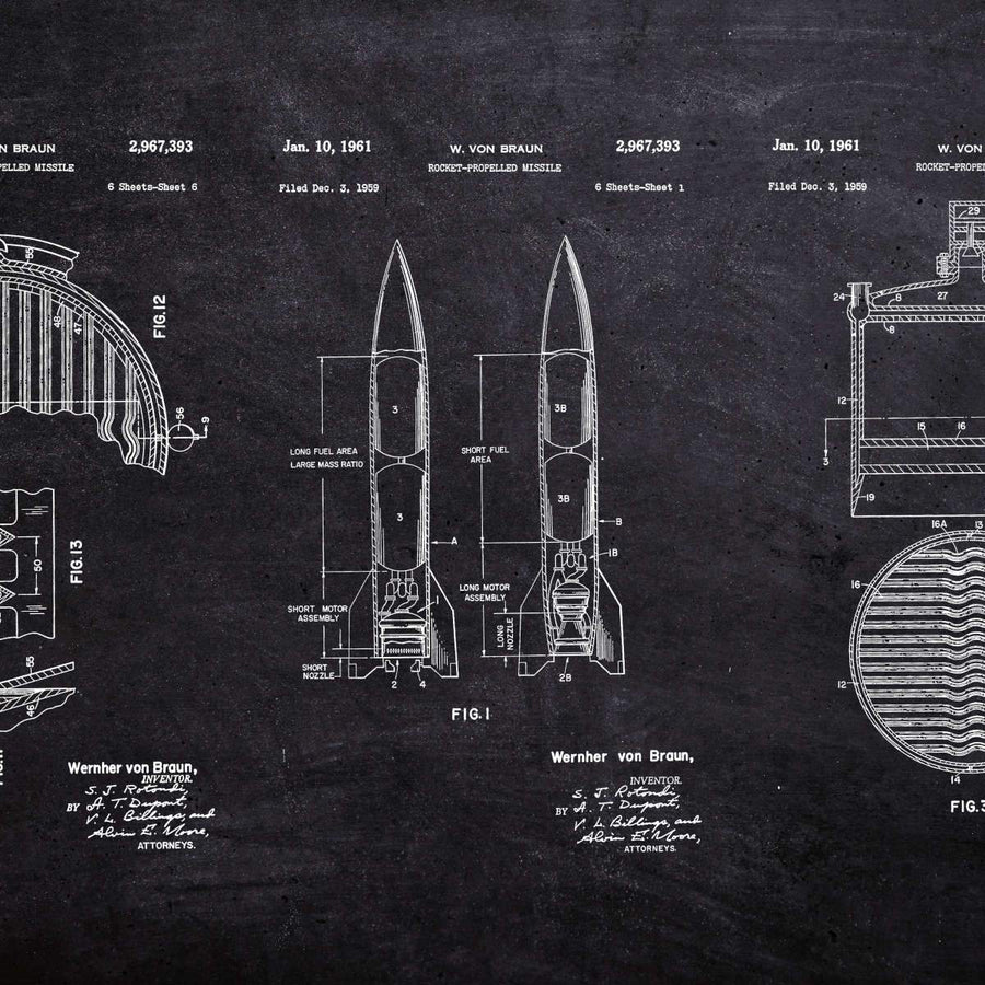 Revolver Blueprint Industrial Farmhouse Wall art by Tina Lavoie ...