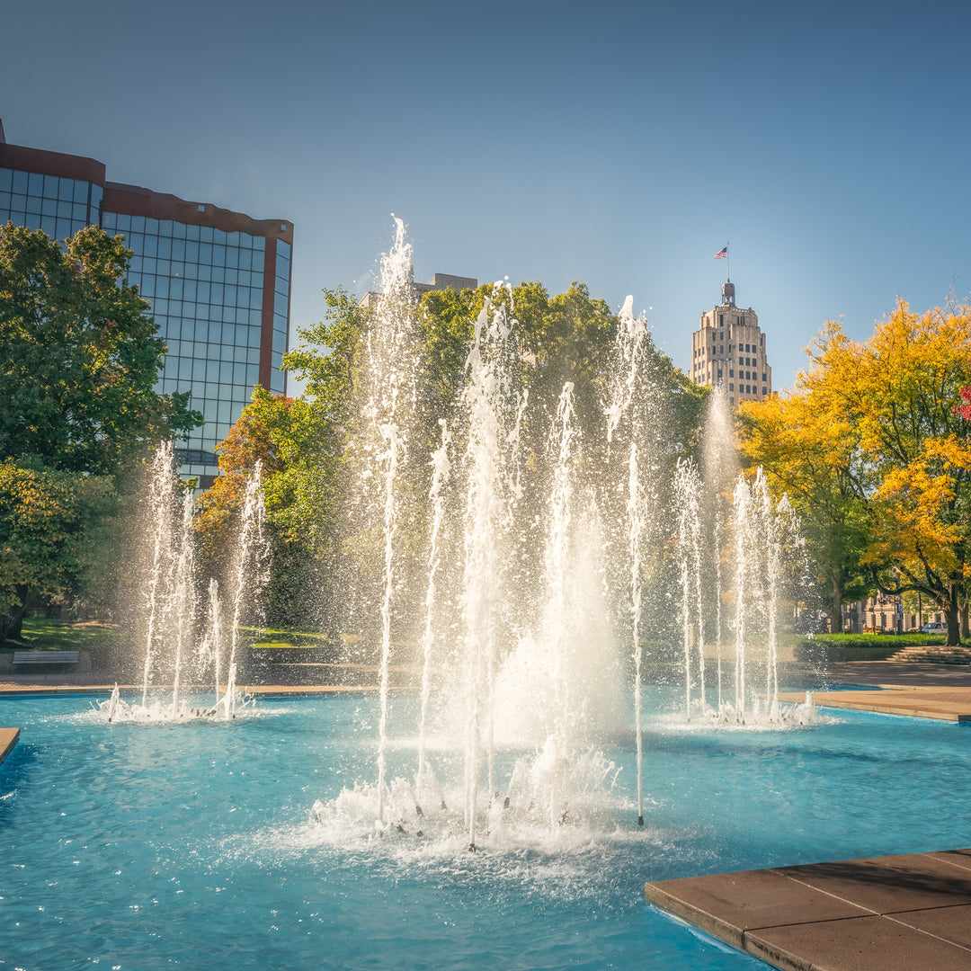 Fort Wayne Indiana Skyline VII Wall art by Michael Tompsett | Elephant ...