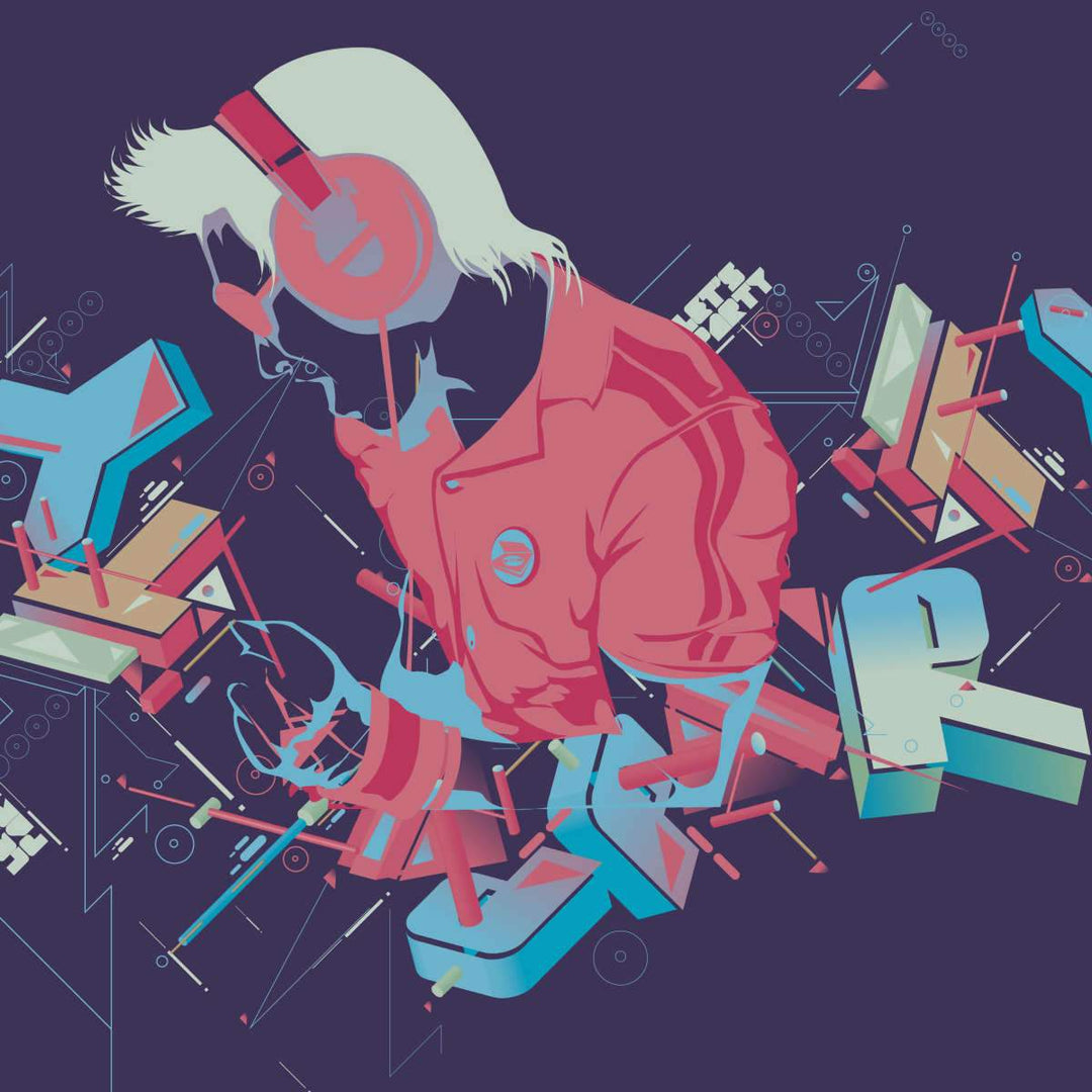 Record Player Border Wall art | Elephant Stock