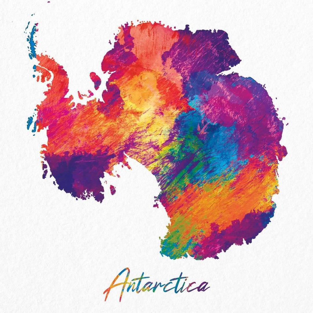 Rainbow Asia Continent Map Wall art | Elephant Stock