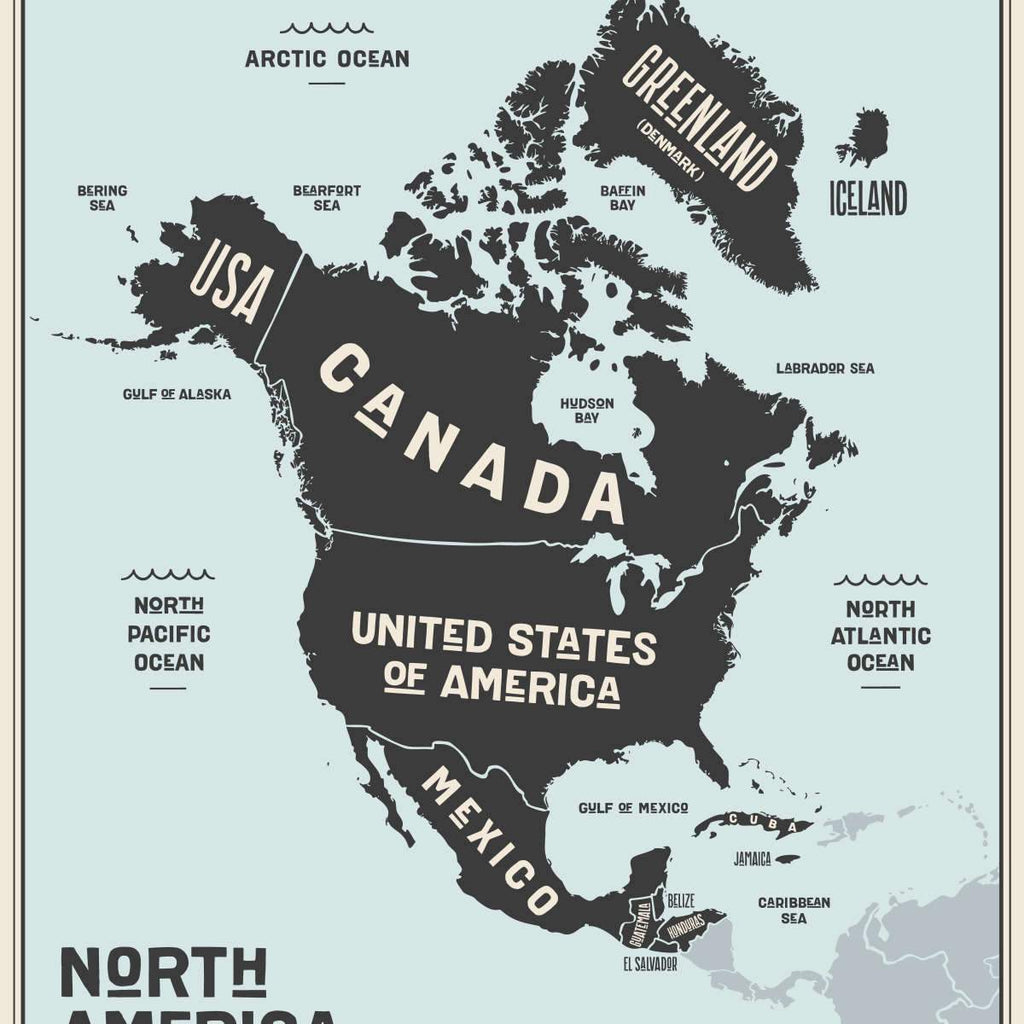 Maps Of North America Wall Art | Prints, Framed Prints And Multi Panel Art