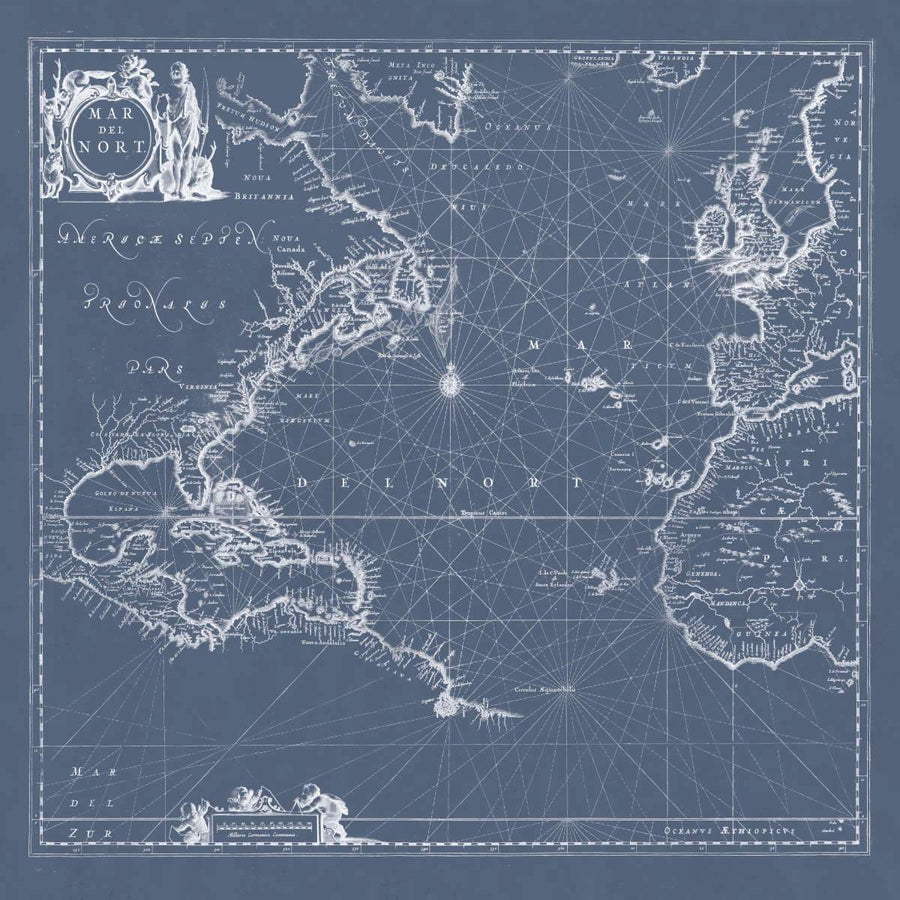 Nautical World Map Wall art | Elephant Stock