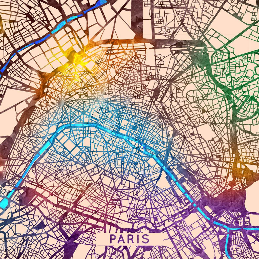 Paris Map Wall Art | Prints, Framed Prints And Multi Panel Art