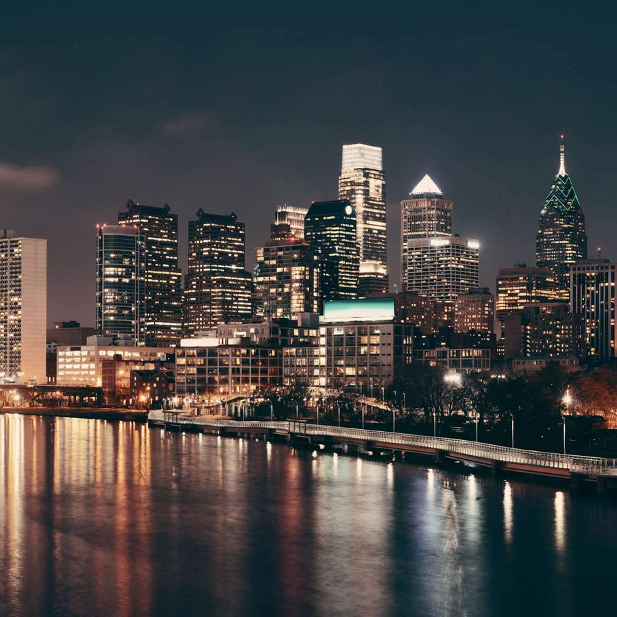 Stormy Skyline Of Philadelphia Wall art | Elephant Stock