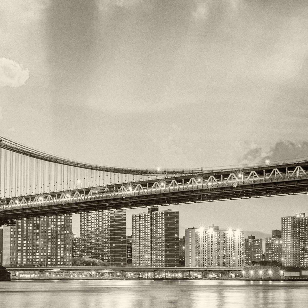 Manhattan Bridge Column BW Flat Wall art by Moises Levy | Elephant Stock
