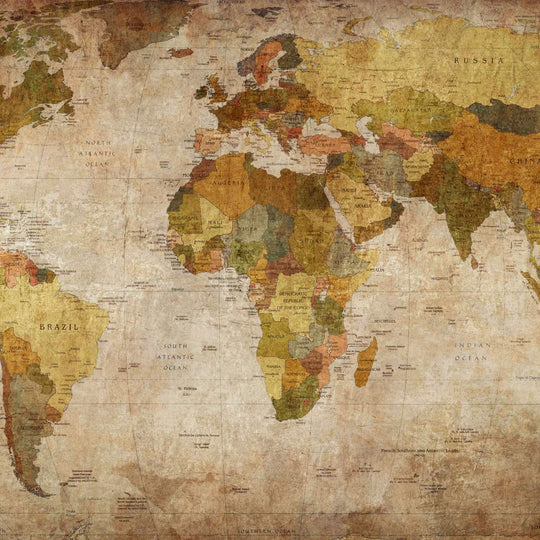 Unmarked World Map Wall art | Elephant Stock